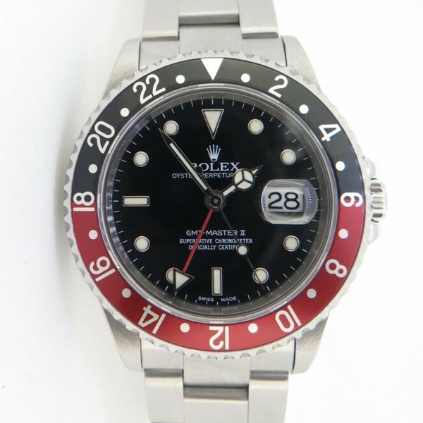 .Auth 2002 Rolex GMT Master II "Coke" Steel Watch Full Set Box Papers ...