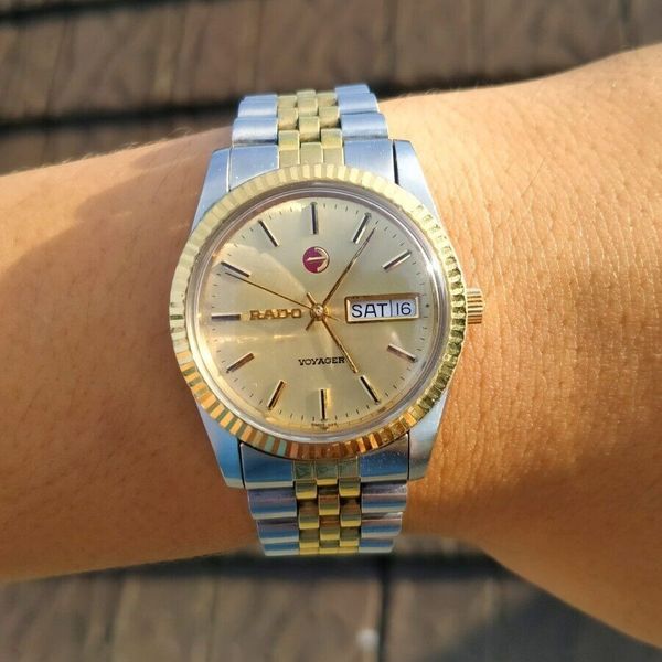 RARE Rado Voyager President Automatic Two Tone Swiss Made Vintage watch ...