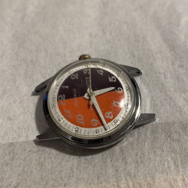 Rare Caravelle Bulova Red Blue To After Dial manual Wind Watch Face ...