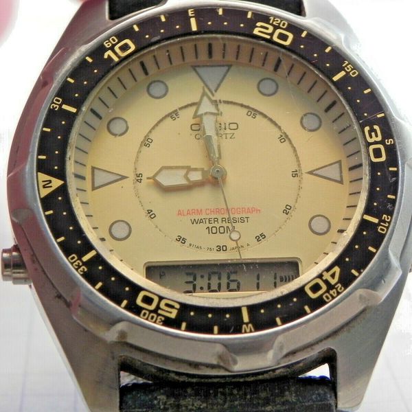 Casio AMW-320C 740 Module Japan K 100M Men's Divers Alarm Chronograph ...