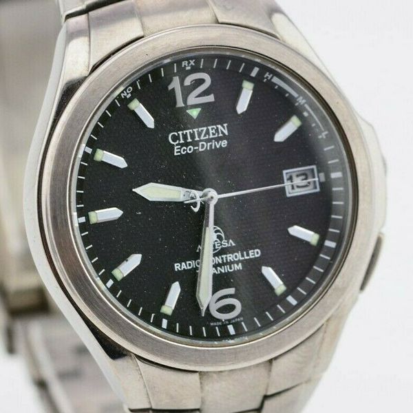 Vintage Citizen Eco-Drive Radio Controlled Titanium Solar Watch H410 ...