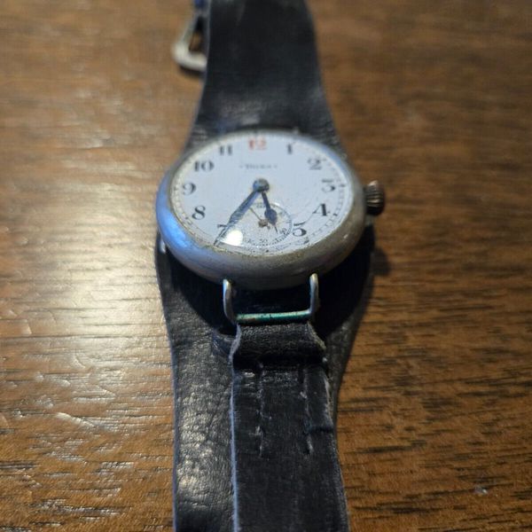 Vintage WW1 Era DOXA Wire Lug Trench Watch, RUNS. TLC w.Leather strap ...