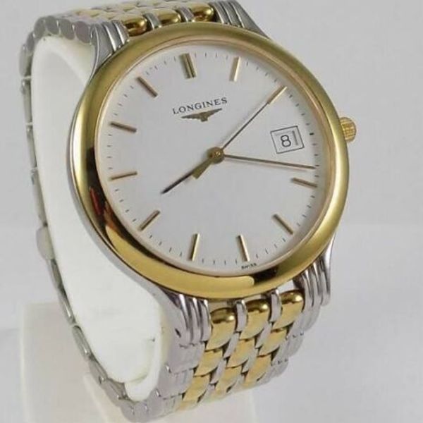 Longines Mens Watch - White Watch Face - Gold And Silver - 1980’s - L5 ...