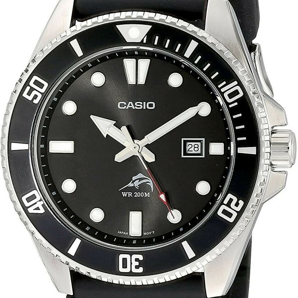Casio MDV106-1A Marlin Duro black Dive watch 200m Stainless steel ...