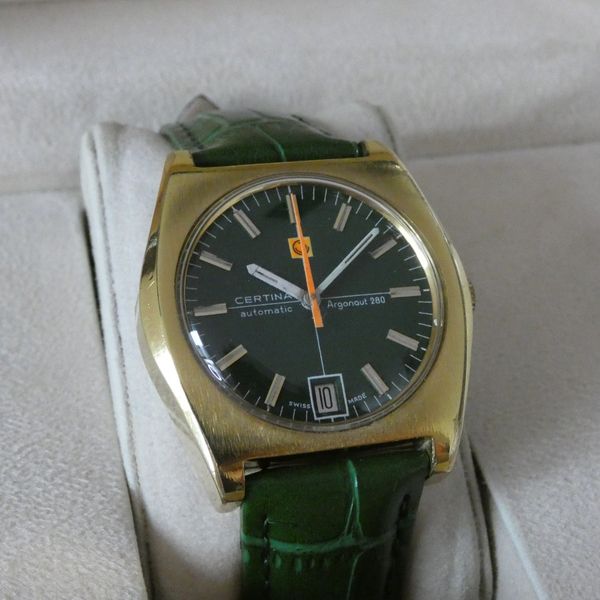 Certina Argonaut 280 Automatic 25-651 Rare Green ZB-Gold Plated-Rarity ...
