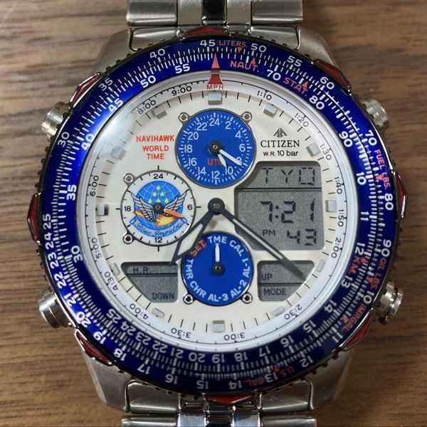 CITIZEN PROMASTER C300 Navihawk Blue Impulse Watch w/ Manual & Link ...