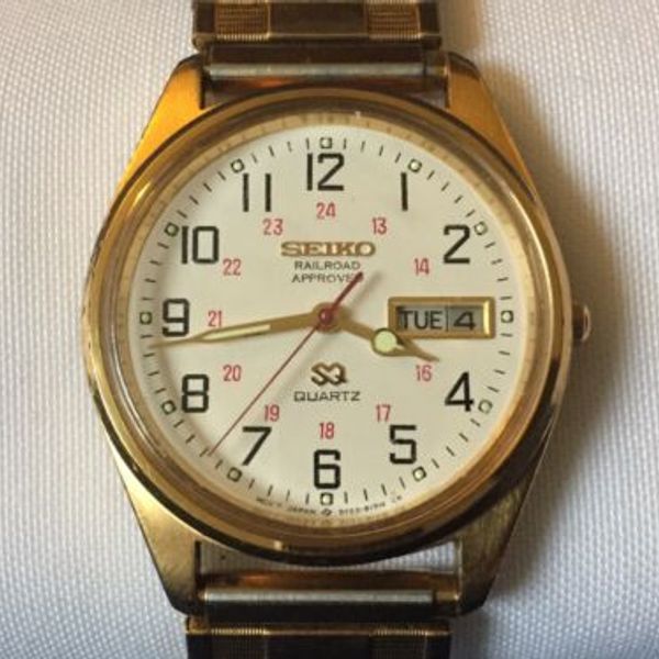 Vintage Seiko SQ Quartz Railroad Approved Gold Tone Men’s Watch 5Y23-8049 | WatchCharts Marketplace