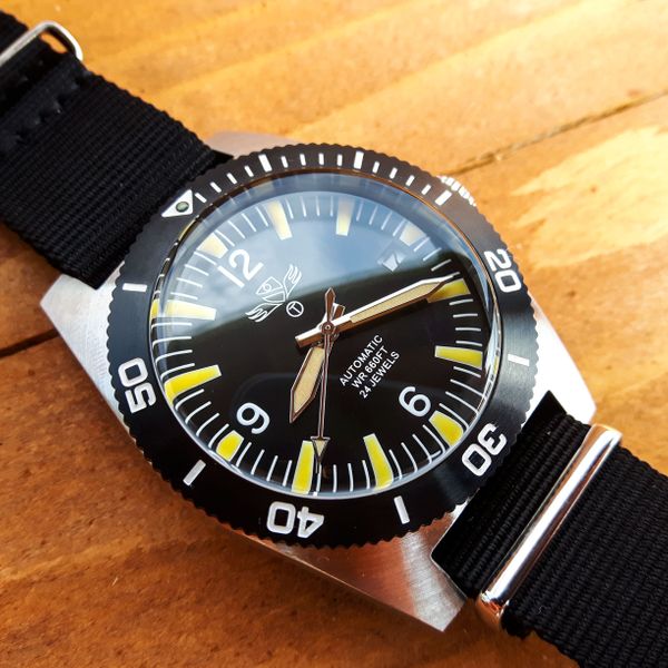 ***FS BNIB Military Industries Submariner Automatic 24 Jewel 200m Diver ...