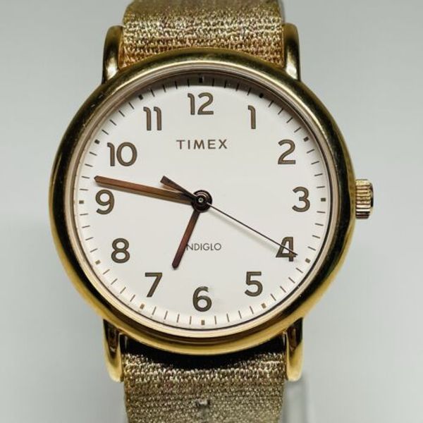 Timex Weekender Watch Women Indiglo 38mm Rose Gold Tone Glitter Band ...