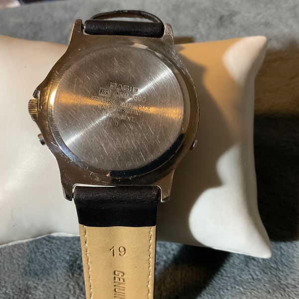 CASIO Vintage Poseidon Watch 38mm Gold Tone 388 PNM-500 Analog Digital ...