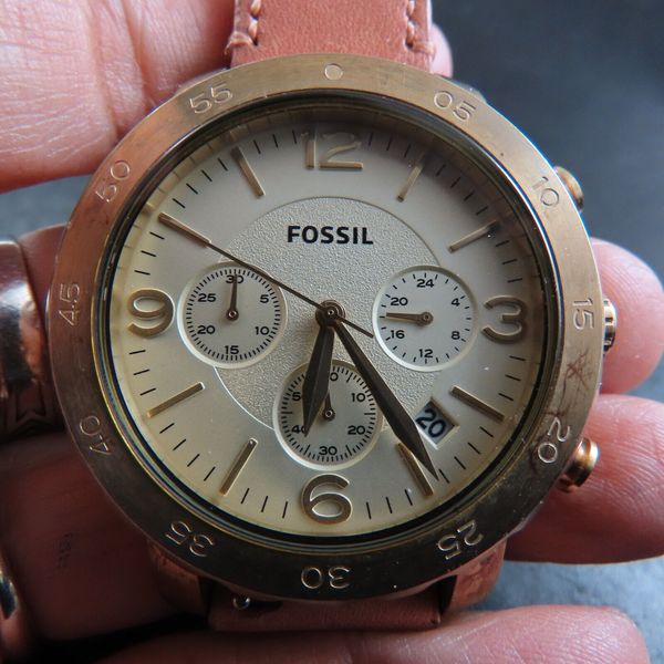 All Steel Fossil Chronograph 24 Hours Quartz Men Watch | WatchCharts ...