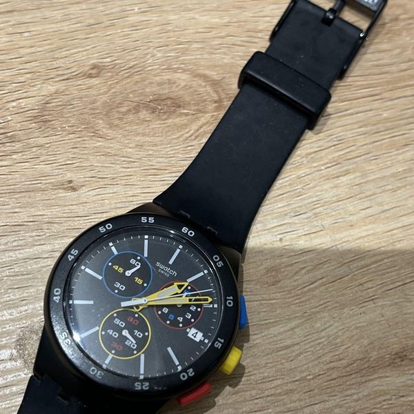 Rare Operating Swatch Black One Chronograph | WatchCharts Marketplace