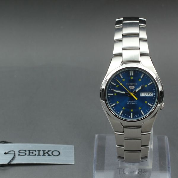 [MINT] SEIKO 5 7S26-02F0 SNK615K1 Blue Day Date Automatic Men's Watch ...