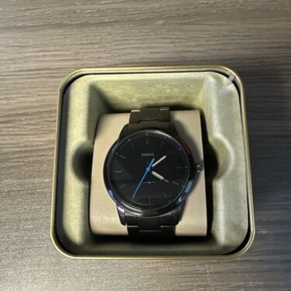 Fossil The Minimalist Black Satin Dial Men's Watch FS5308 | WatchCharts ...