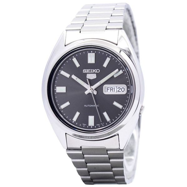 SEIKO SNXS79 5 Mens Automatic Watch with Black Dial and Silver ...
