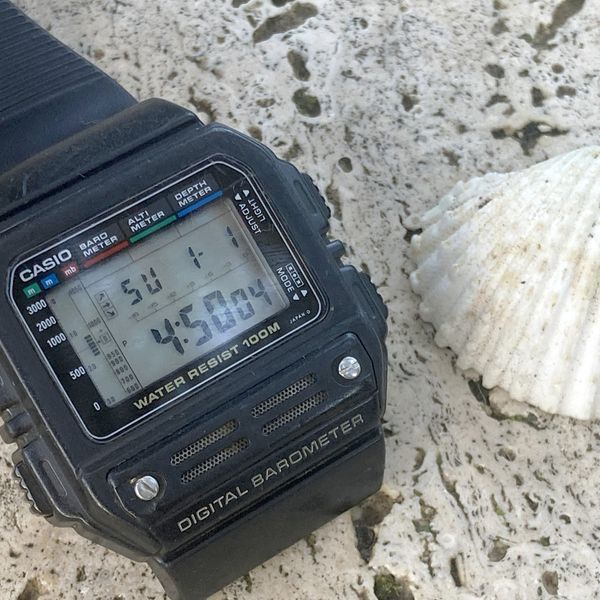 Nice Japan Casio BM-100WJ #560 DIGITAL BAROMETER watch 80s good running ...