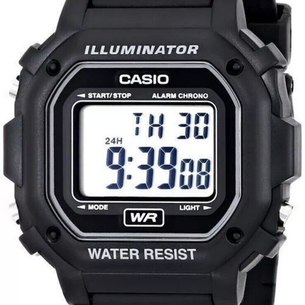 Casio F108WH-1A, Illuminator Chronograph Watch, Black Resin,Alarm,7 ...