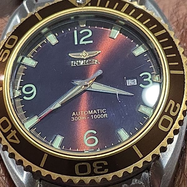 Invicta Pro Diver Black/Yellow gold toned steel Model 4799 Automatic ...