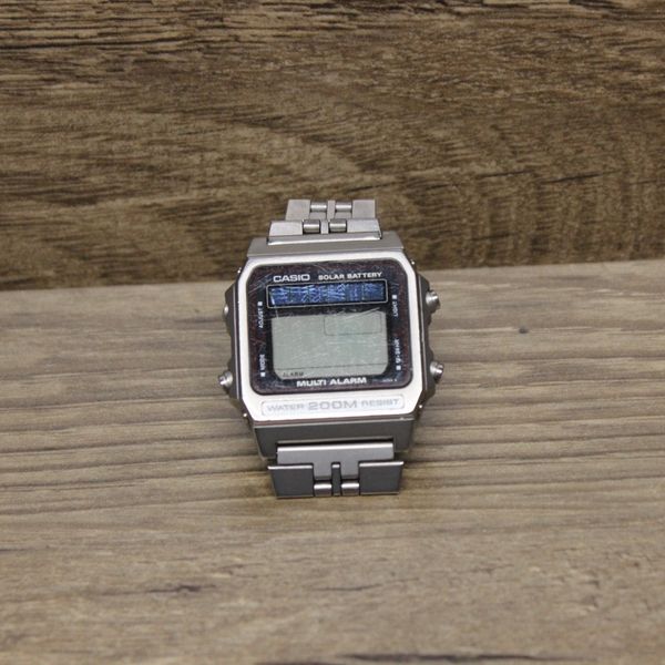 Casio 242 DW-2000 vintage retro solar digital watch metal For Parts ...