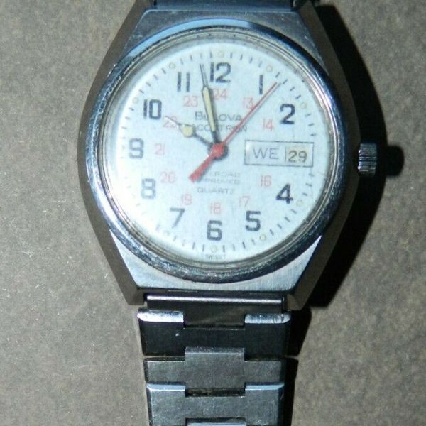 1979 Railroad Approved Bulova Accutron Day/Date Glow in the Dark Hands ...