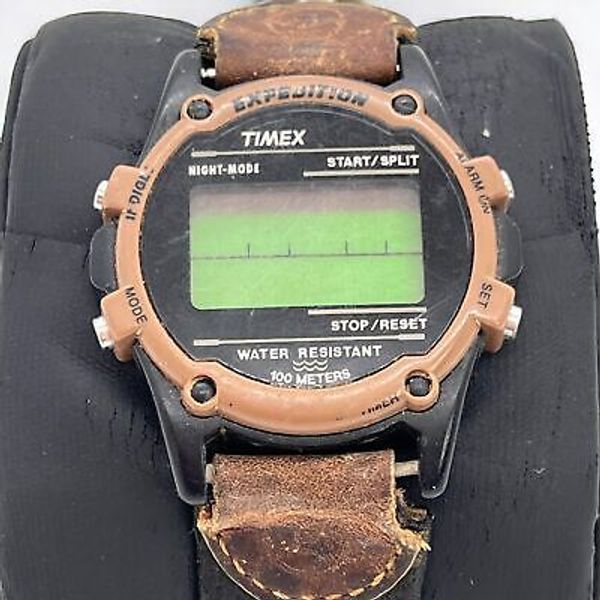 Timex Menâ s Watch Expedition 745 Digital Round Stainless Steel Vintage ...
