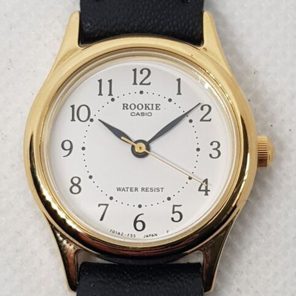 1990s Casio Rookie Watch Ladies Gold Tone Quartz New Battery Unworn ...