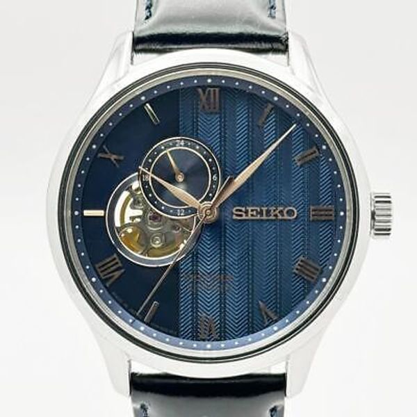SEIKO PRESAGE Basic Blue Automatic SARY187 See-through Men Watch Used ...