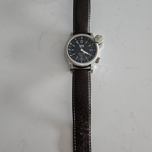 Oris Flight Timer Pilot Day Date Automatic Watch Black Dial 7568 ...