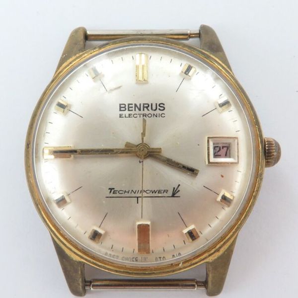 Scarce Vintage Benrus Electronic Technipower One Piece Case Mens Watch ...