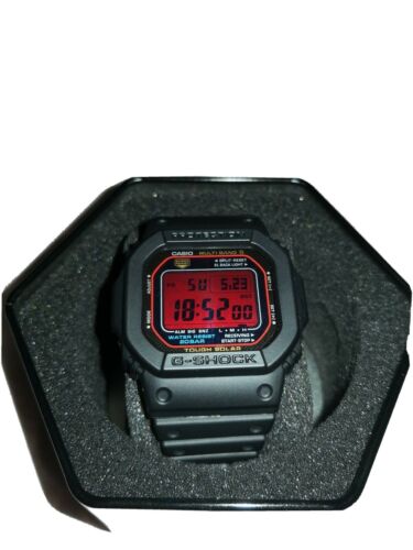 Casio GWM-5600 Tough Solar Multiband 5 Adrenalin Red display with G ...