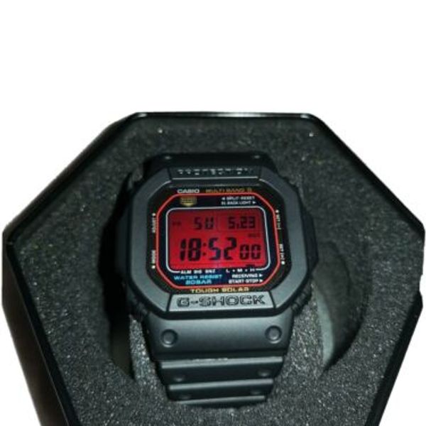 Casio GWM-5600 Tough Solar Multiband 5 Adrenalin Red display with G ...