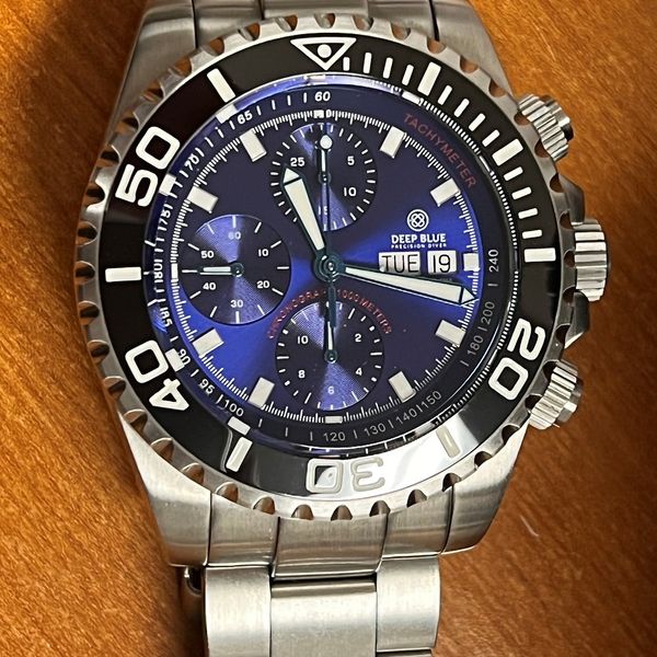 F/S DEEP BLUE Master Chronograph Swiss Automatic Movement Valjoux 7750 ...