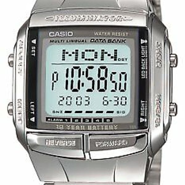 CASIO DATABANK DB-360-1AJF Silver Men's Stainless Steel Watch ...