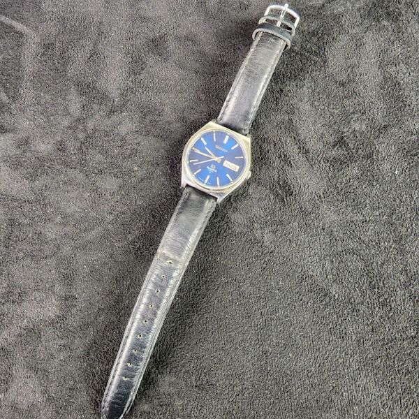 NICE VINTAGE MANS SEIKO 4004 1ST QUARTZ WATCH! WITH BLUE DIAL DAY/DATE ...