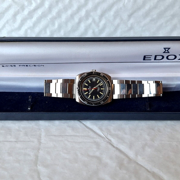Wonderful! Vintage EDOX Delfin Sub men's watch SWISS Made AUTOMATIC ...
