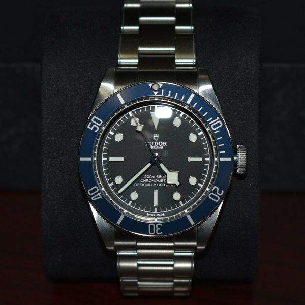 TUDOR BLACK BAY BLUE BEZEL BLACK DIAL STAINLESS STEEL 41MM 79230B ...
