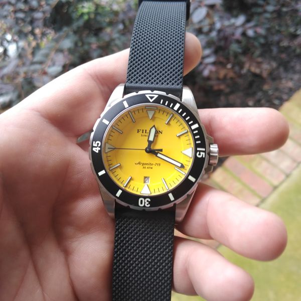 FS: Filson Dutch Harbor Quartz Diver Yellow | WatchCharts Marketplace