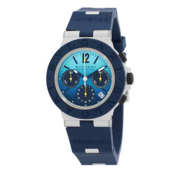 Bvlgari Aluminium Capri Edition Chronograph Automatic Blue Dial Men's ...
