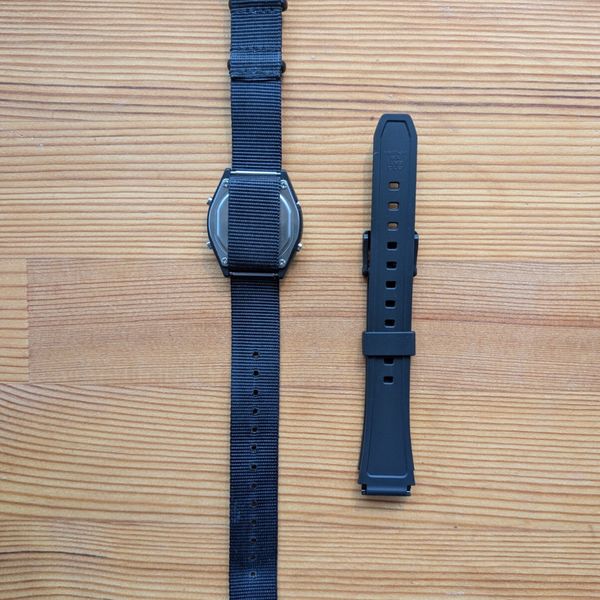 Casio W-202-1AV Black Digital Watch with Nato Strap | WatchCharts ...