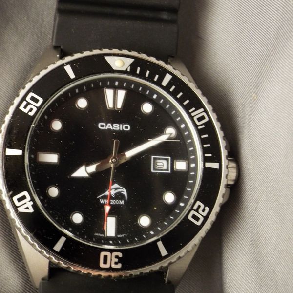 CASIO 2784 MDV-106 Marlin Date Diver Watch Men 44mm Black Dial NEW ...