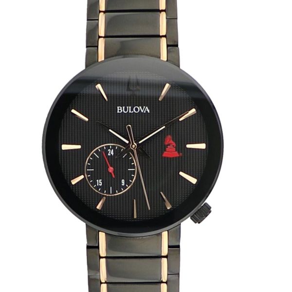 Bulova Latin Grammy Quartz Black Dial Two-Tone Men's 42MM Watch 98A202 ...