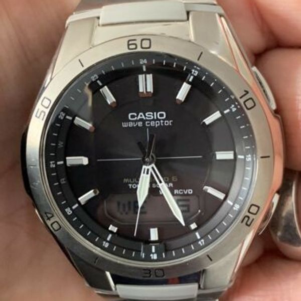 CASIO Waveceptor Radio Controlled Men’s Solar Titanium Watch (WVA ...