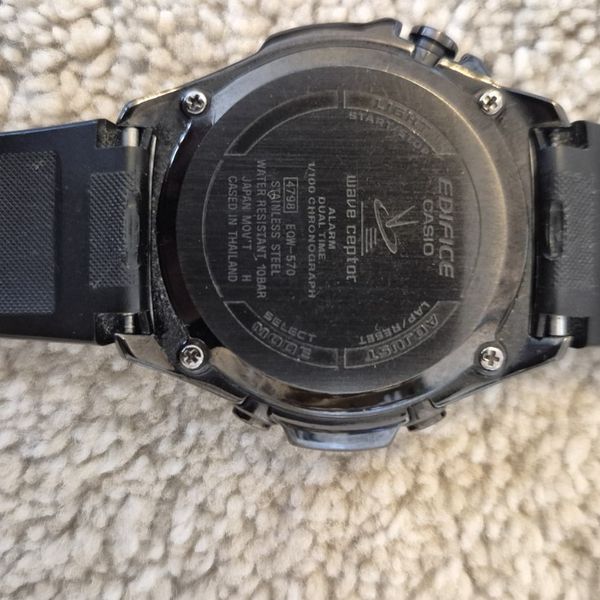 Casio Edifice Wave Ceptor EQW 570 Alarm Dual Time Chronograph Battery ...