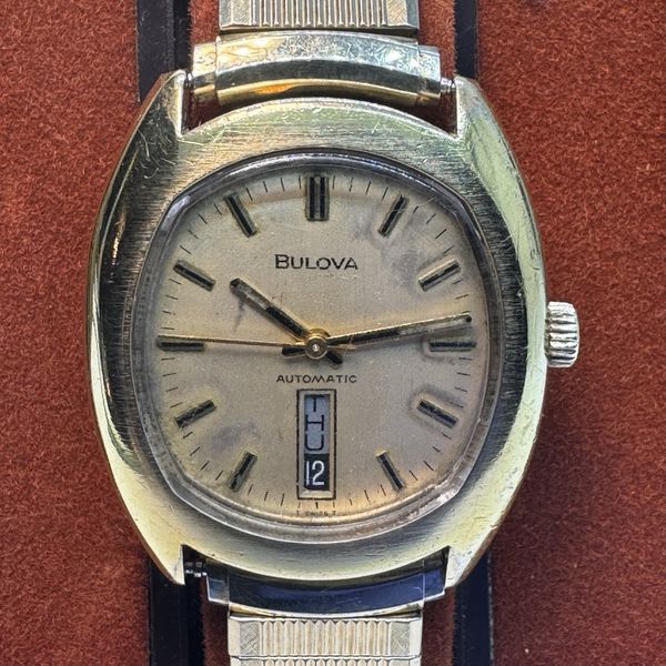 Vintage Bulova Jet Star G Automatic Watch Menâ s 35mm Gold Toned 1970â ...