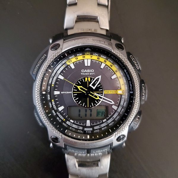 CASIO Protrek PRW 5000T - Titanium - Solar - Compass - Altimeter - Temp ...