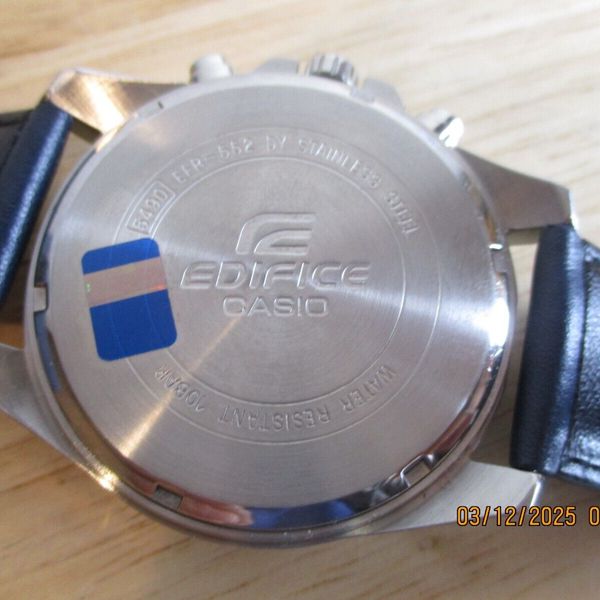 Casio Edifice EFR-552L Stainless Chronograph Blue Watch Module 5490-R6 ...