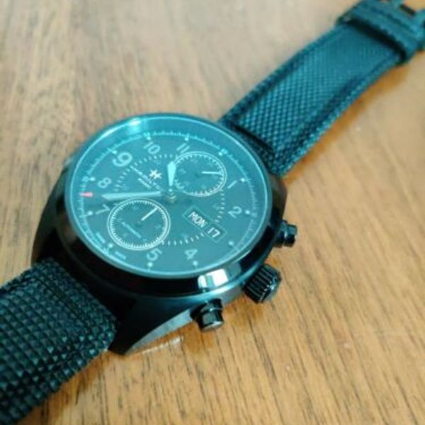 Hamilton Khaki Field Mechanical Chronograph Black PVD H71626735 H716260 ...
