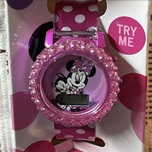Disney Junior Minnie Mouse Girls Flashing LCD Light Up Watch With ...