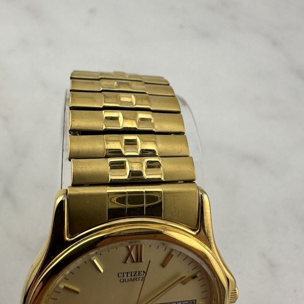 CITIZEN 5500-S24485 Gold Tone Quartz Analog Men's Watch Size 7" New ...