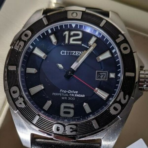 Citizen Signature Collection Eco-Drive mens watch diver blue face RARE ...